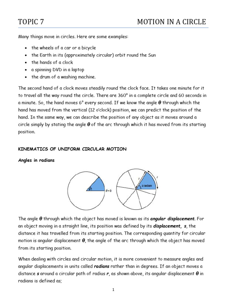 Motion in A Circle | PDF
