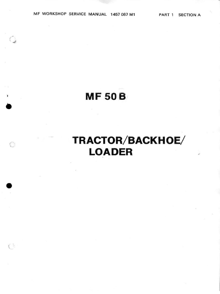 Massey Ferguson 50b Manuel Atelier p001 100 | PDF