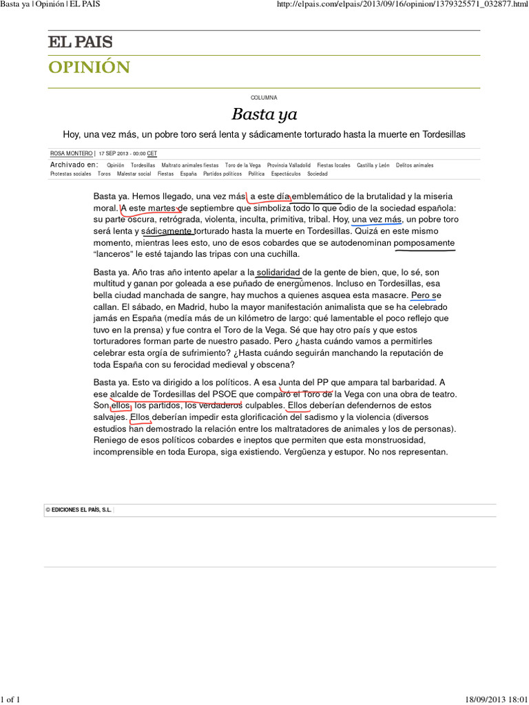 Basta-Ya - Comentario de Texto | PDF