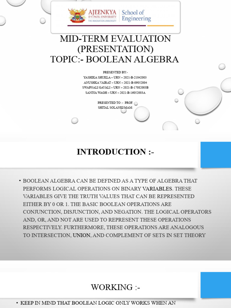DM Presentation 1 | PDF | Boolean Algebra | Teaching Mathematics