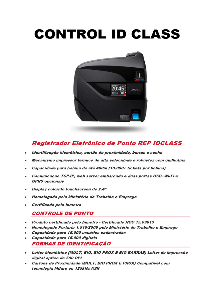 Control Id Class | PDF | Computadores | Tecnologia e Engenharia