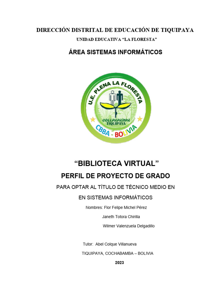 Perfil de Proyecto de Grado | PDF