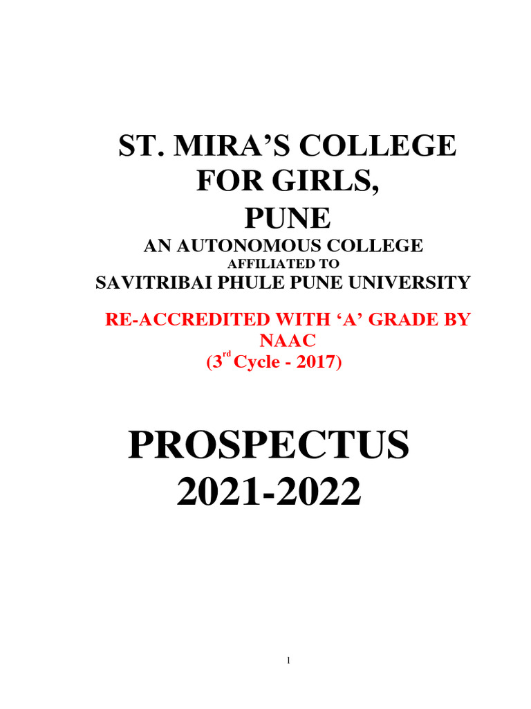 St. Mira's College Prospectus 2021-22 | PDF | Bachelor's Degree ...