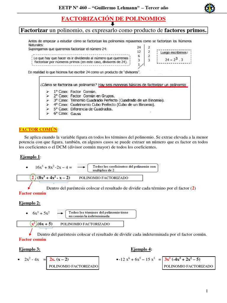 18 - Factorizacion de Polinomios | PDF