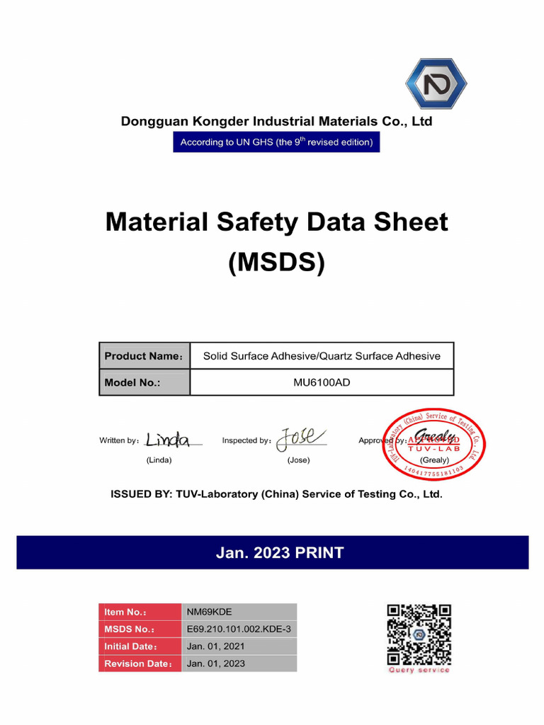 MSDS Glue | PDF