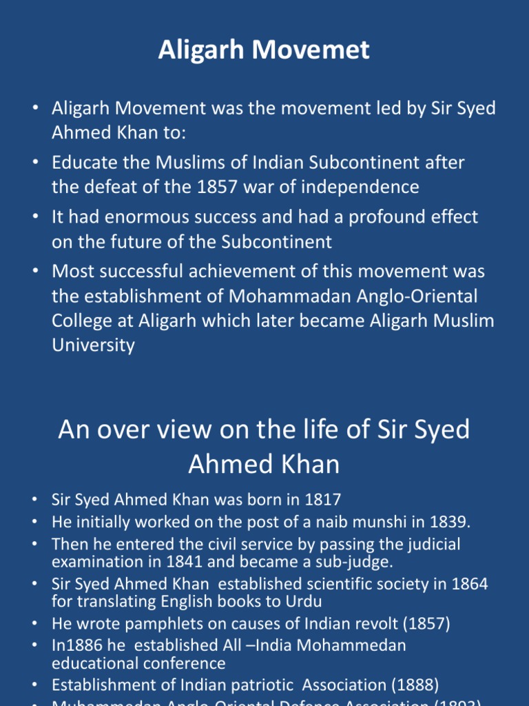 Overview of the Aligarh Movement | PDF | Abrahamic Religions | Religion ...