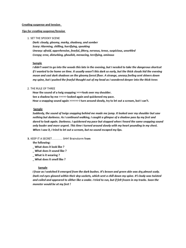 Creating Suspense and Tension | PDF