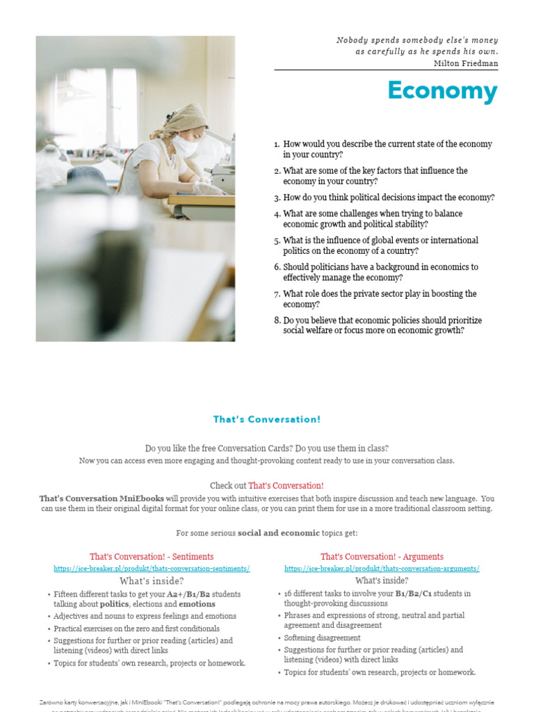 Conversation Cards Economy | PDF | Economies