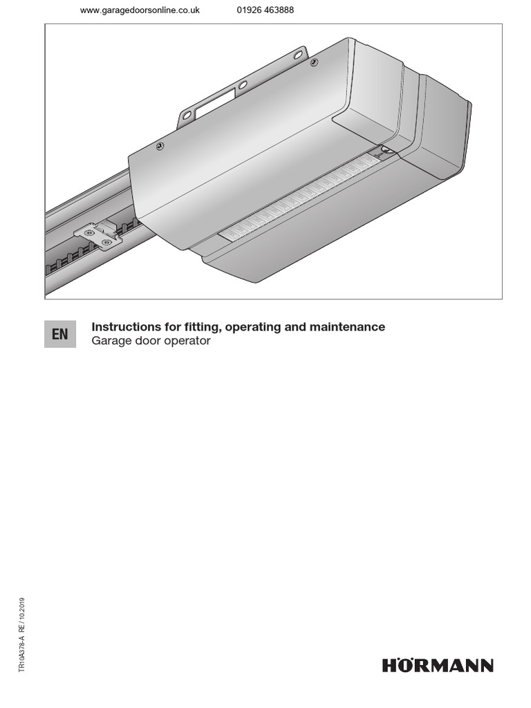 Hormann Installation Operator Promatic Series 4 Gdo 94205 | PDF | Door ...