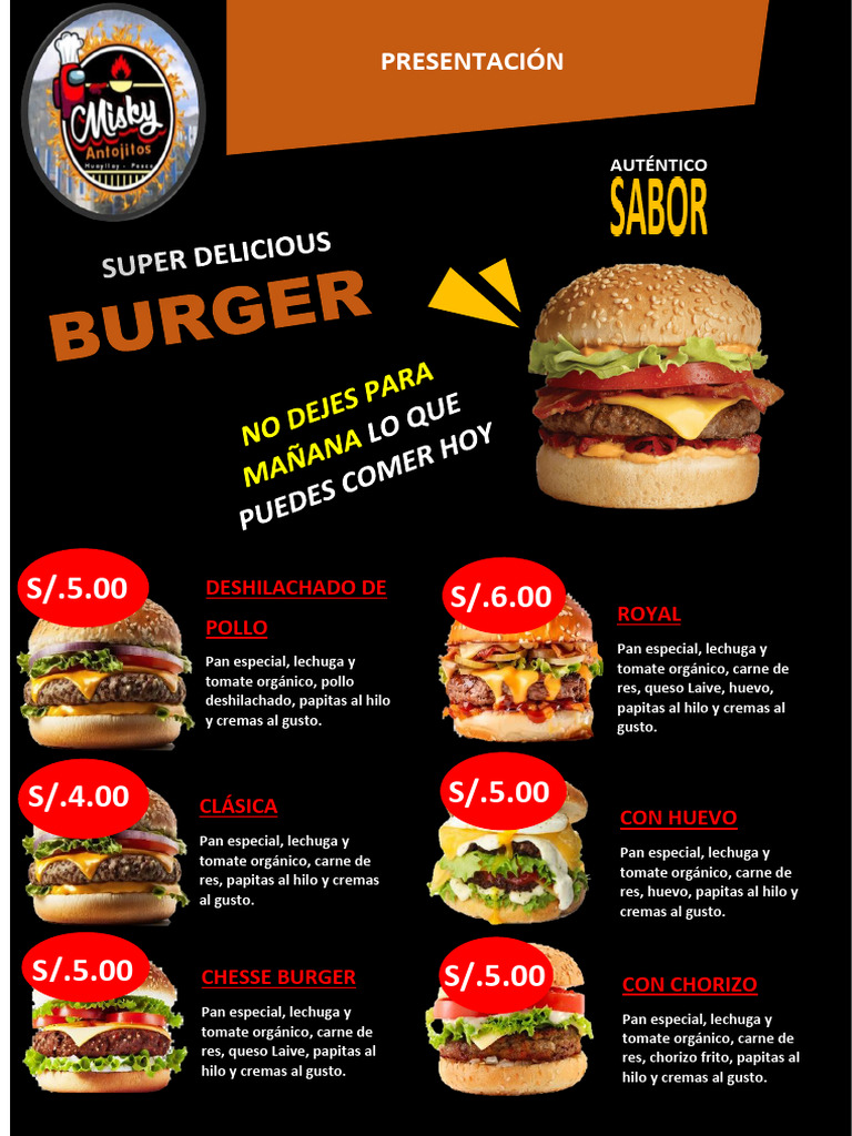 Carta de Hamburguesa | PDF