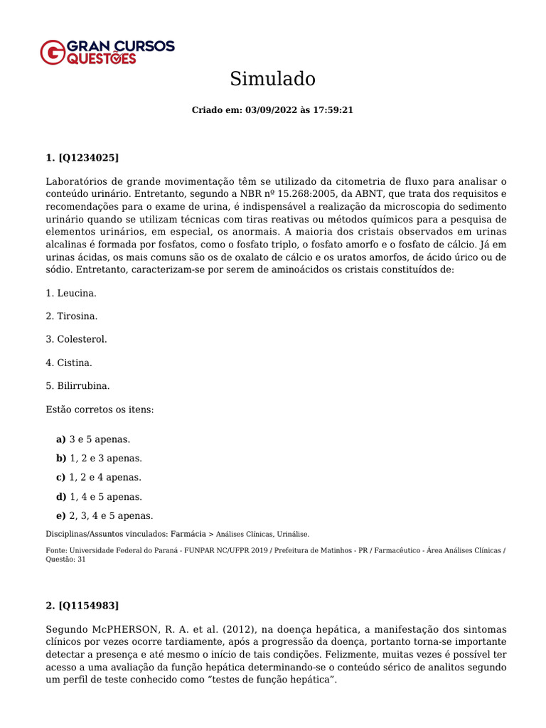 Simulado 3 | PDF