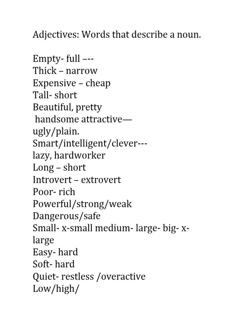 Adjectives Fari Fari | Download Free PDF | Consonant | Linguistics
