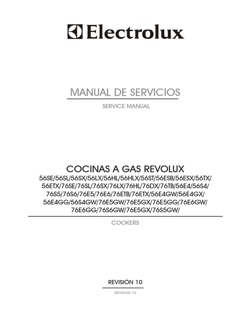 Manual de Serviço Eletrolux Fogões - 56E4 | PDF | Gas de petróleo ...