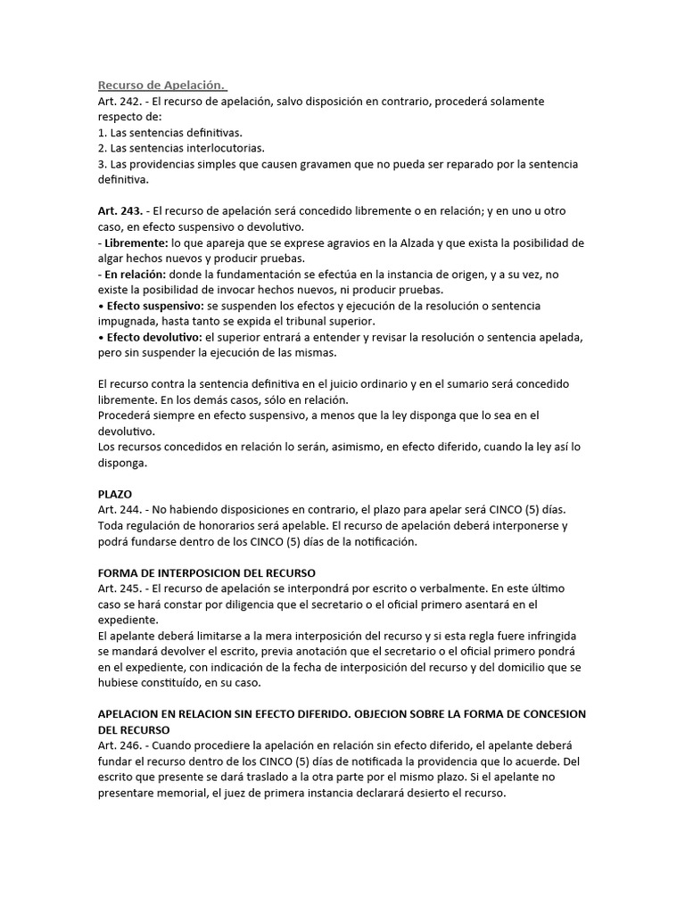 Recurso de Apelación | PDF | Apelación | Sentencia (ley)
