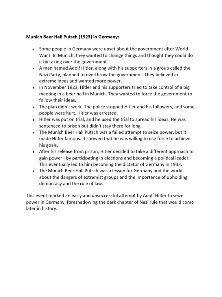 The Munich Beer Hall Putsch | PDF | Social Science