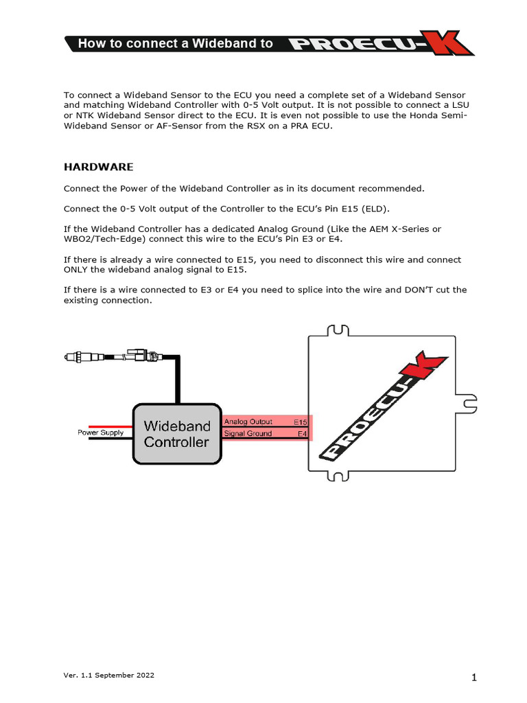 Wideband Sensor ECU Connection Guide | PDF | Electricity | Computer ...