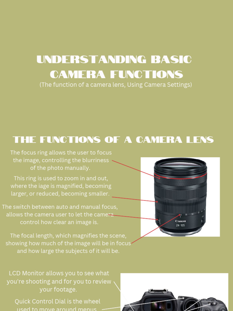 the focus ring allows the user to focus the image controlling the ...