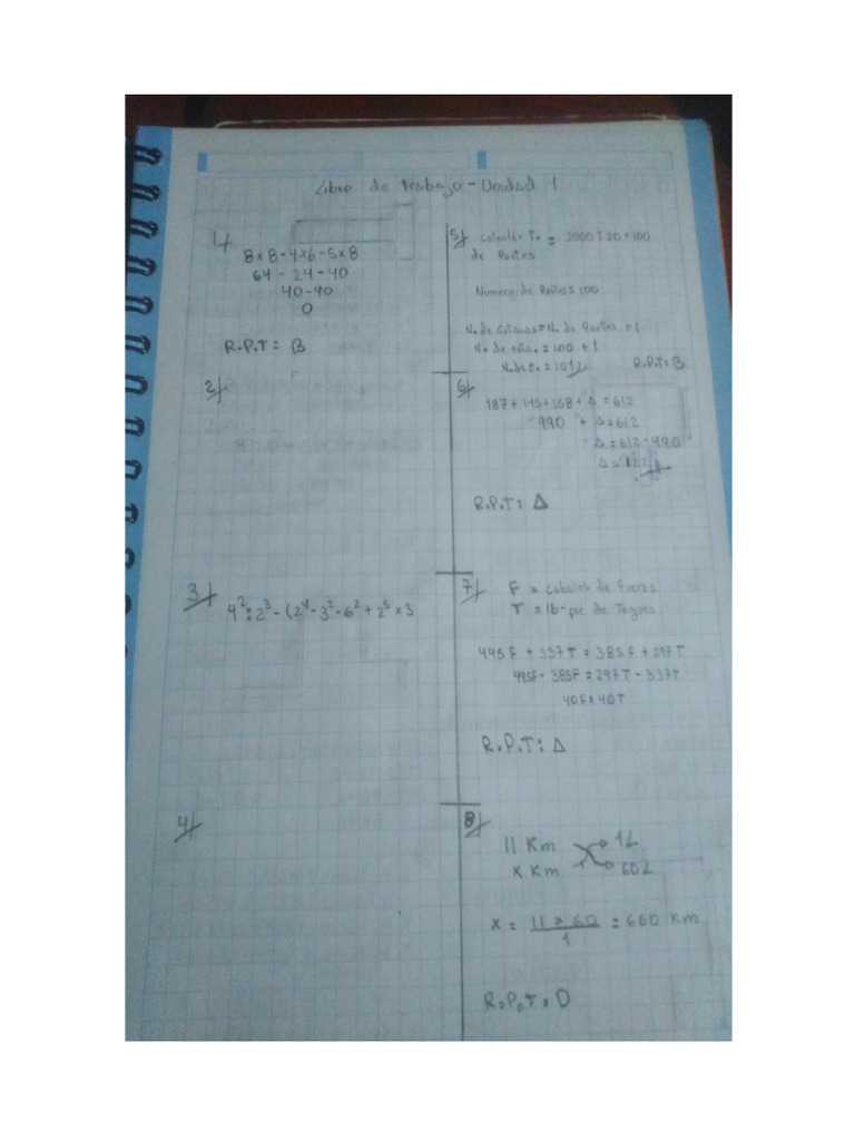 Libro de Trabajo (Matematica) - Unidad 01 | PDF