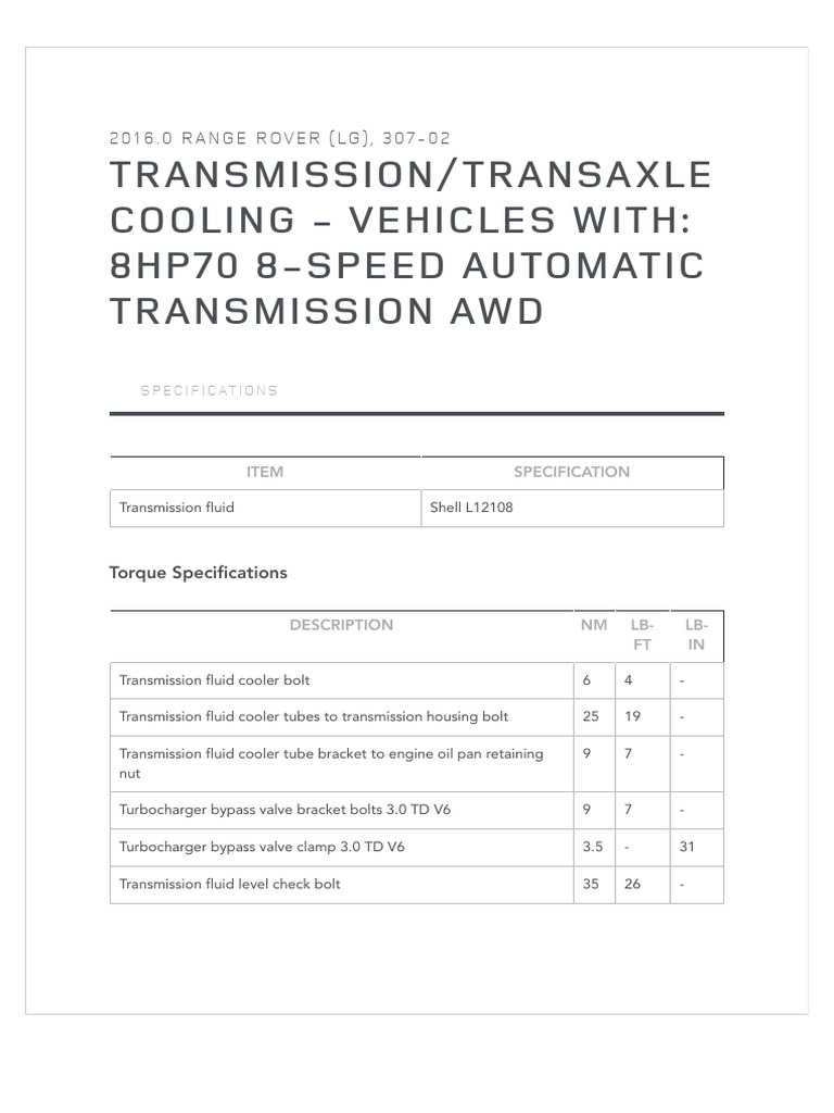Cooling - With 8HP70 8-Speed at AWD | PDF