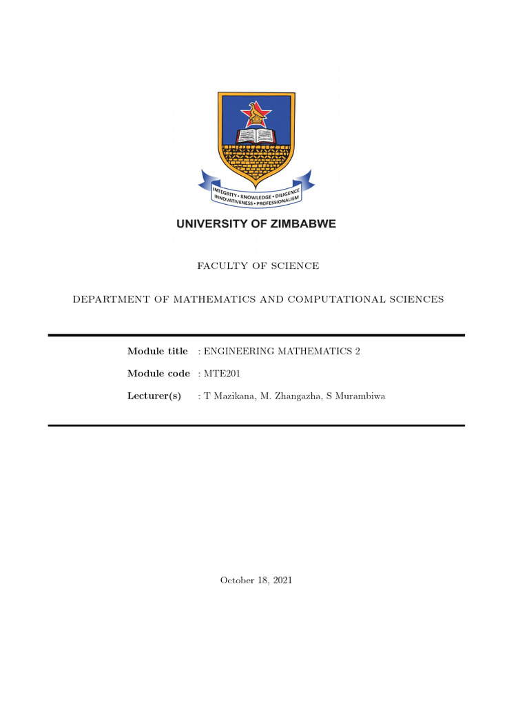 Engineering Mathematics Module Overview | PDF | Fourier Transform ...