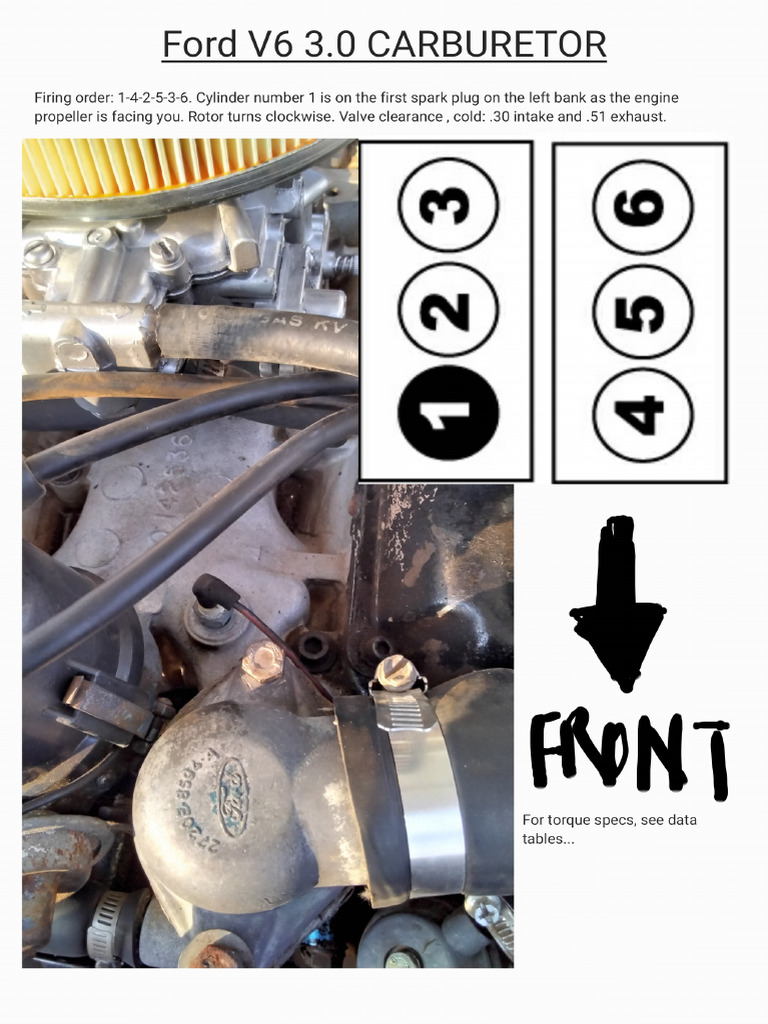 Ford Telstar TX5 V6 24Valve Mazda MX6 24 OTHER V10s Valve Firing Orders ...