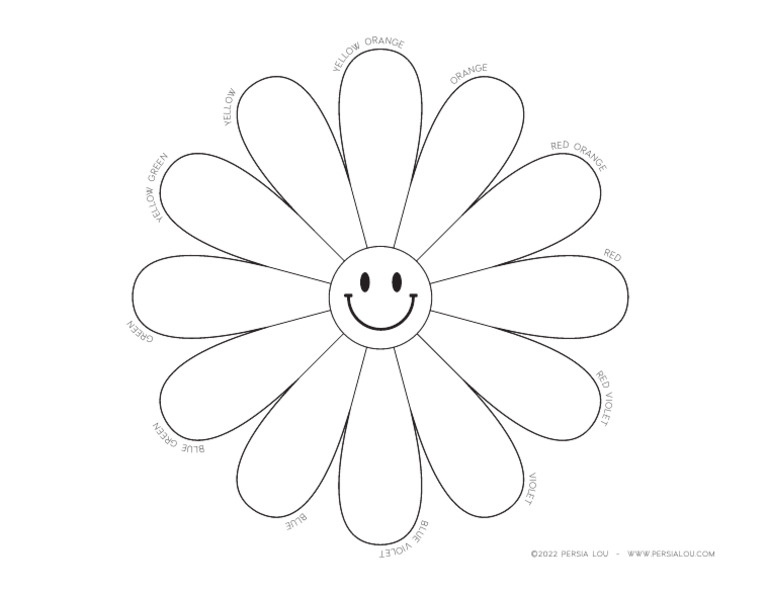 Blank Labeled Color Wheel Cute Flower | PDF