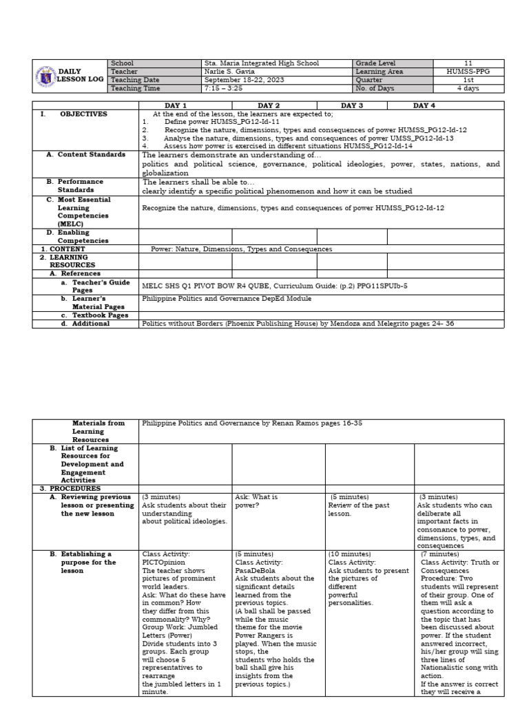 PPG-Q1 Module 4 DLL | PDF
