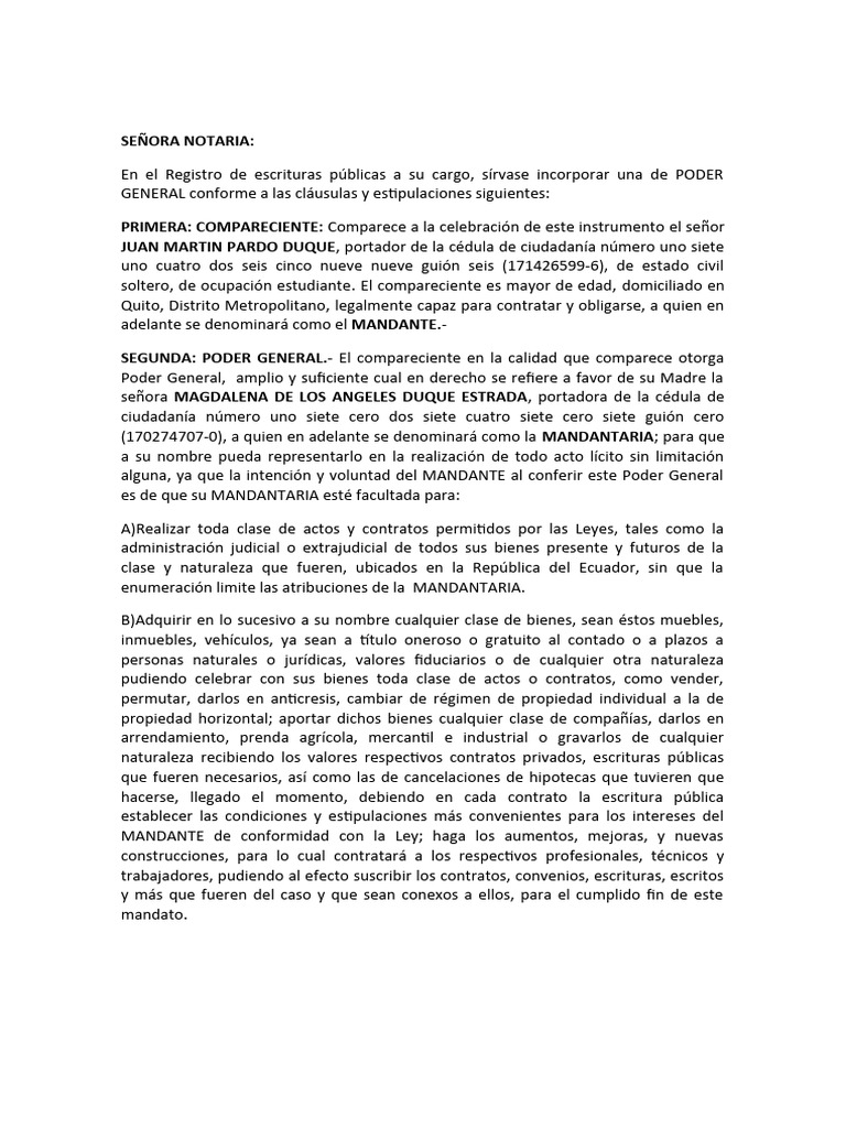 Poder General - Juan Martin Pardo Duque | Descargar gratis PDF | Bancos