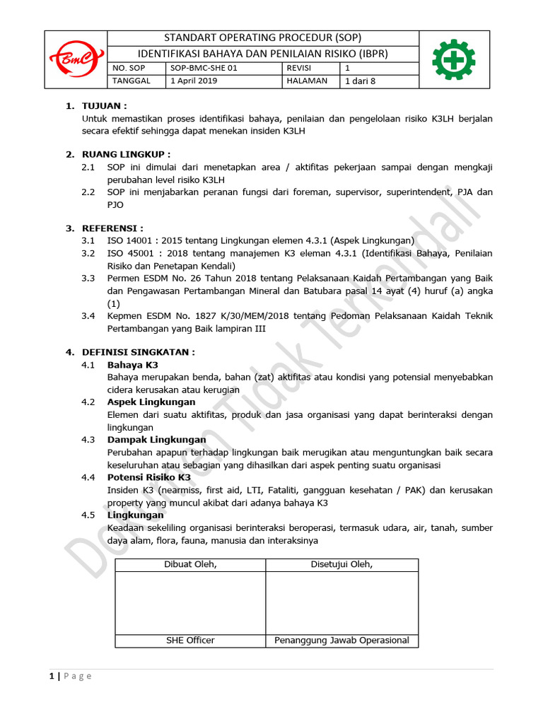 Sop-Tjp-She 01 Ibpr | PDF