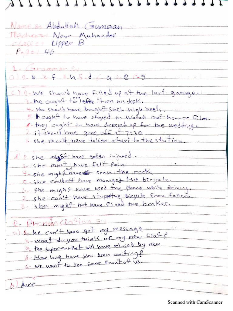 Workbook Answers Unit 7 | PDF