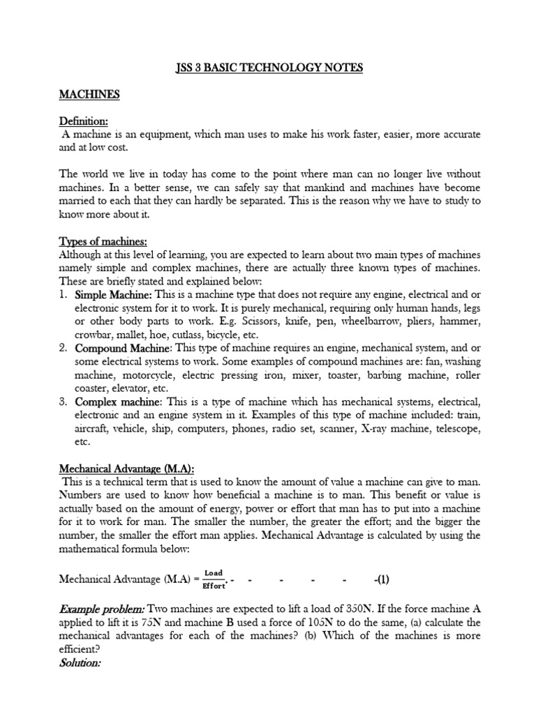 First Term JSS 3 Basic Technology Notes | Download Free PDF | Soldering ...