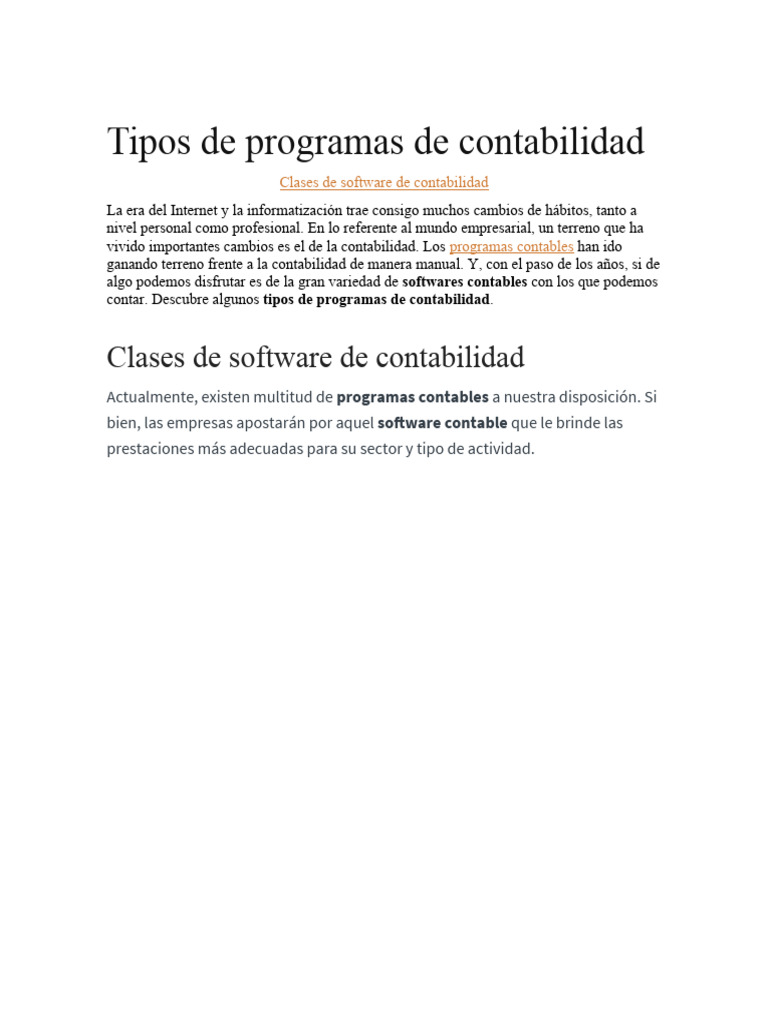 Tipos de Programas de Contabilidad | PDF | Contabilidad | Software