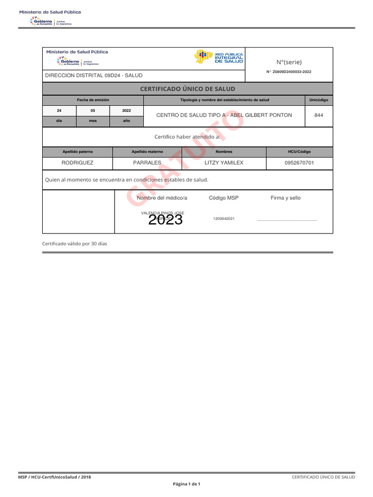 Certificado Duran | PDF