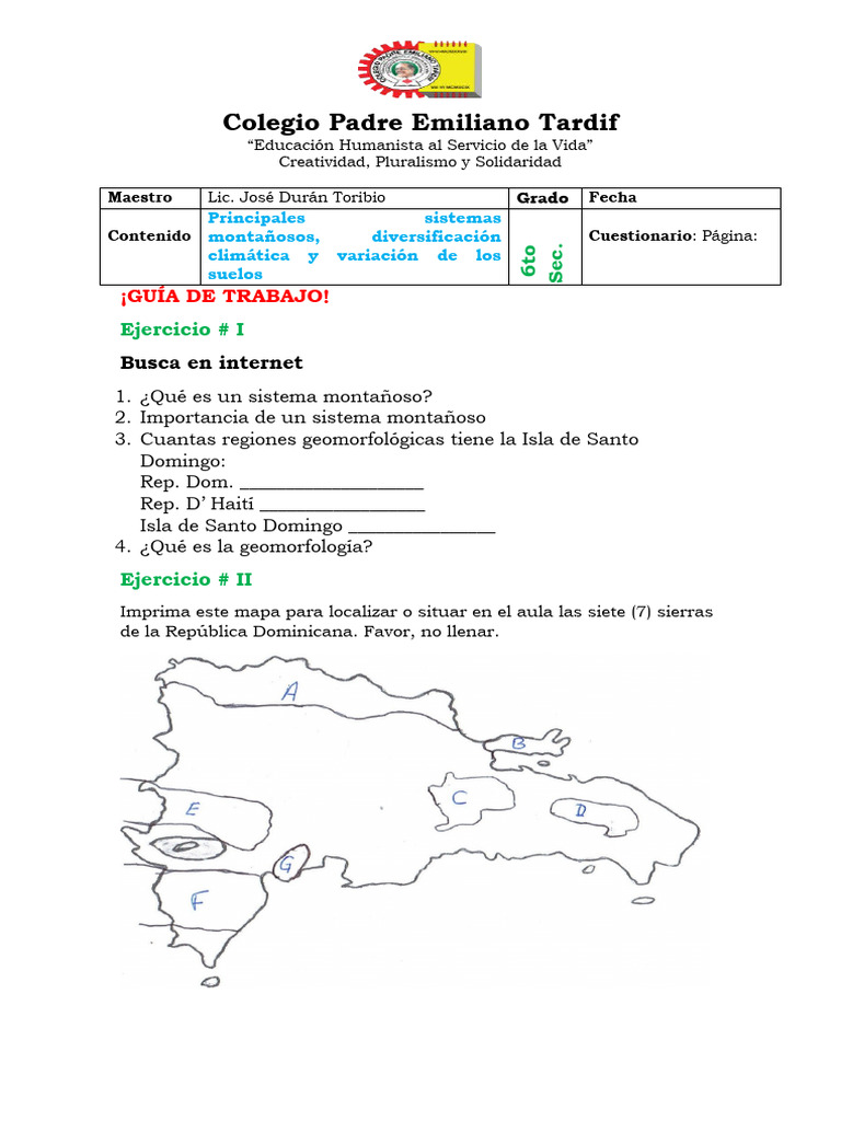 Mapa de Sistemas Montañosos de RD | PDF | Ciencia y matemáticas