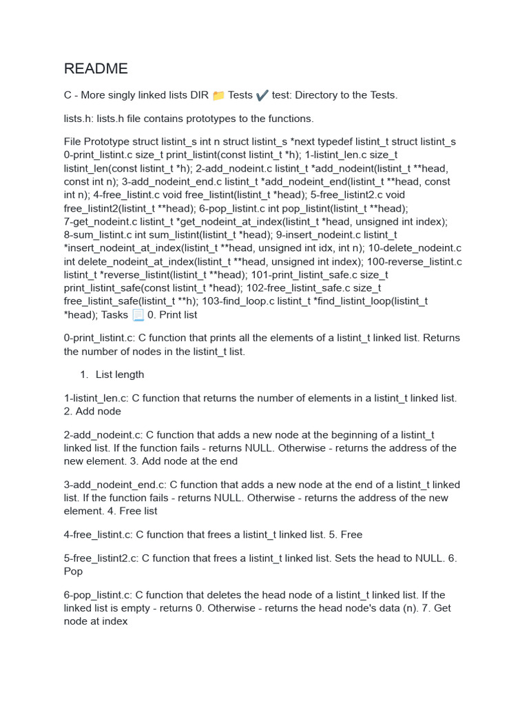 0x13-More Singly Linked Lists | PDF