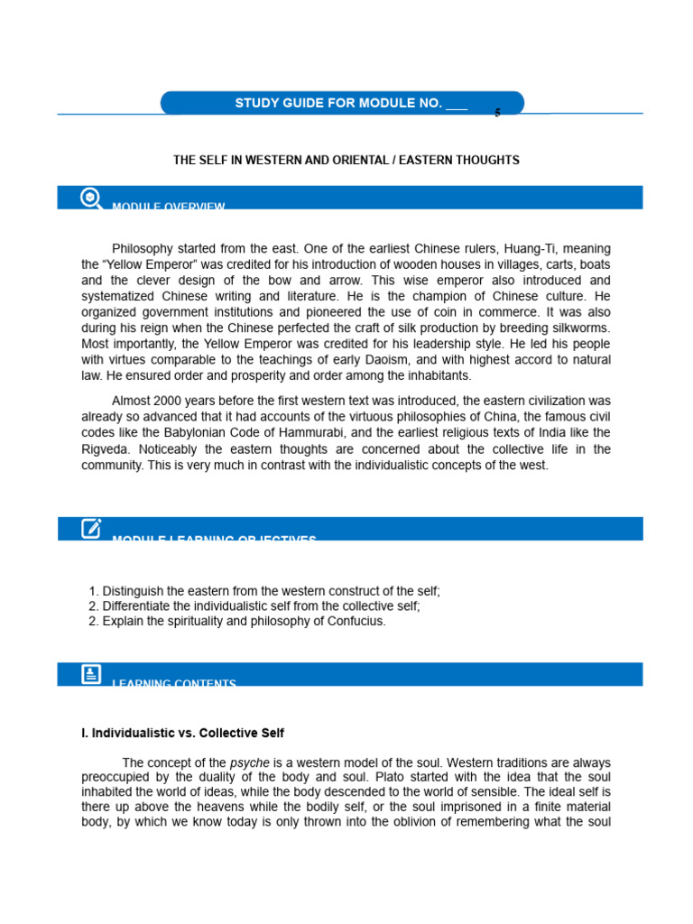 Eastern vs. Western Self Concepts | PDF