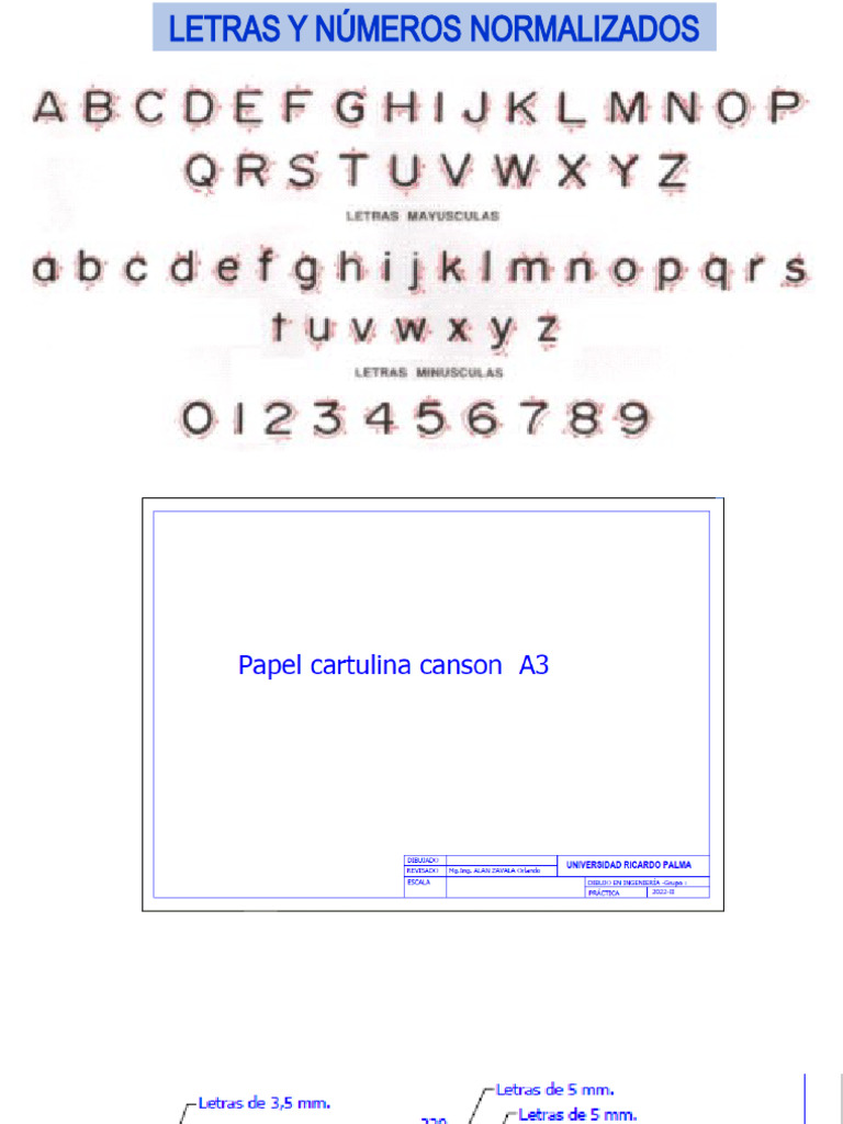Letras, Números, Rótulo y Lamina A3 | PDF
