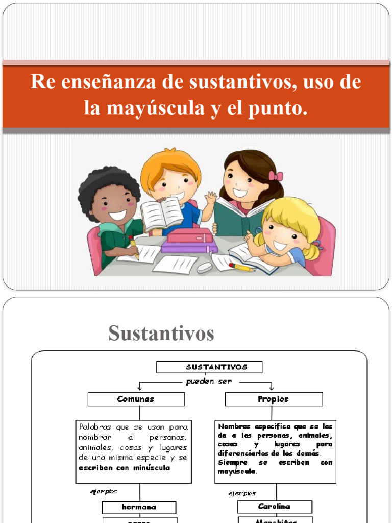 Re Enseñanza de Sustantivos, Uso de La Mayusculas y El Punto. | PDF ...