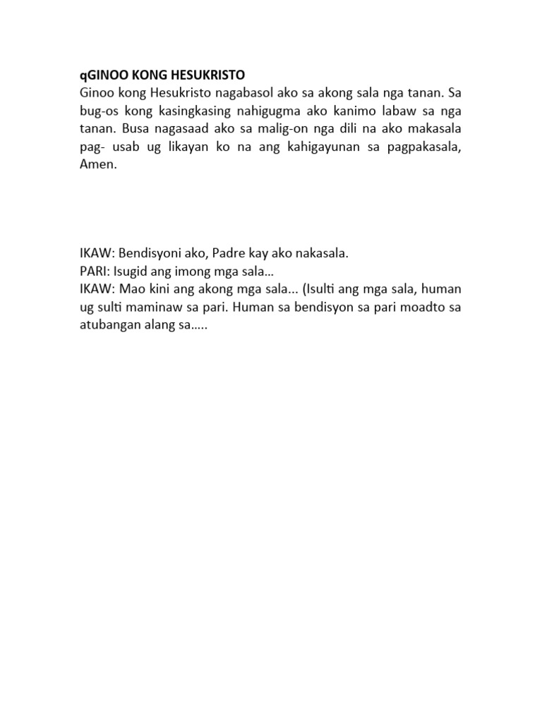 Ginoo Kong Hesukristo | PDF