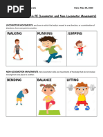 Locomotor and Non Locomotor Worksheet 1 | PDF | Animal Locomotion
