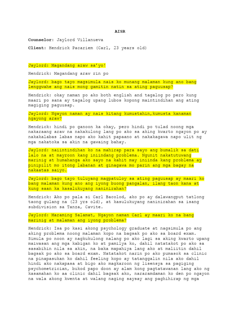 Script For Finals (Counseling) | PDF