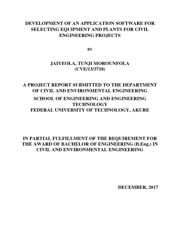 My Civil Engineering Final Year 2018 Project | PDF | Technology ...