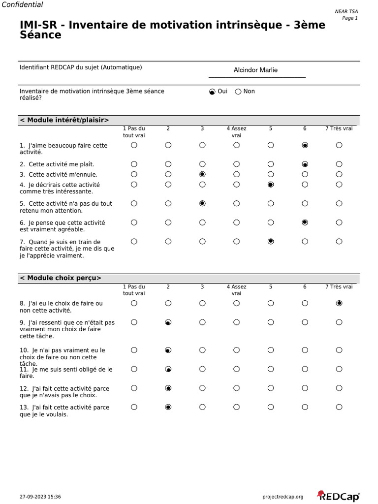 Évaluer la Motivation Intrinsèque | PDF