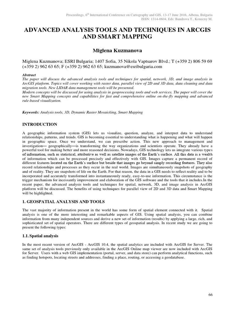 Advanced Analysis Tools and Techniques in Arcgis | PDF | Geographic ...