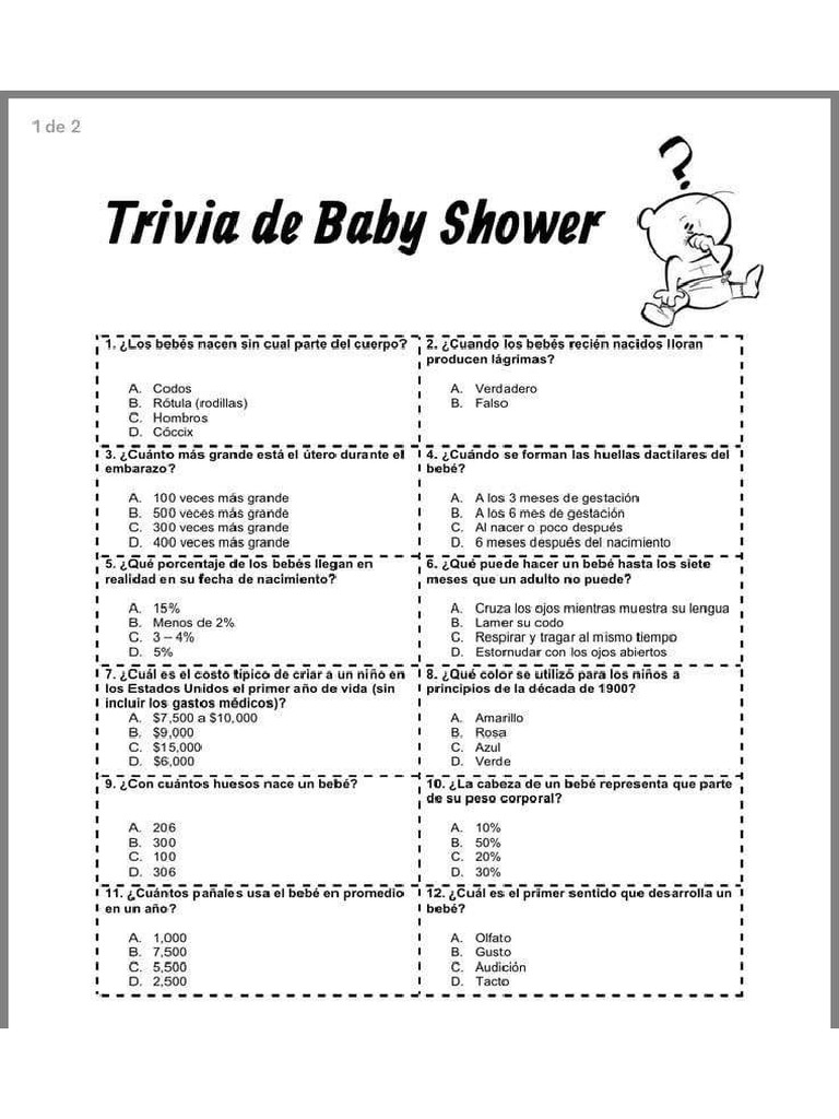 Trivia Baby Shower | PDF