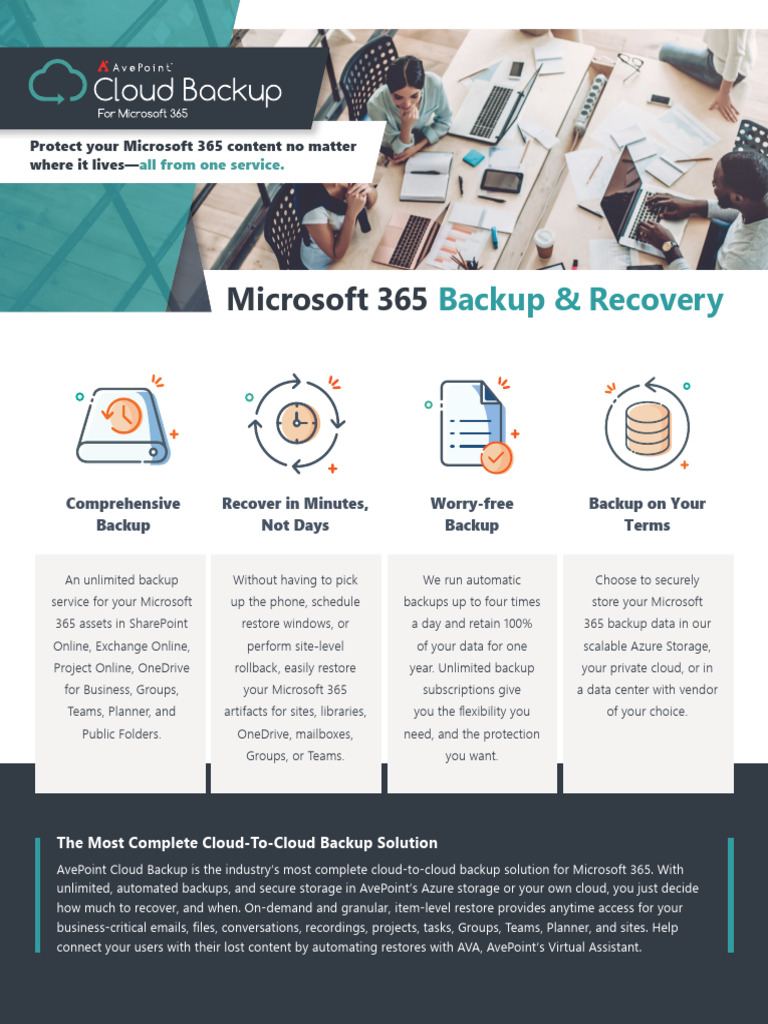 AvePoint Cloud Backup For Office 365 Backup Product Brochure | PDF | Backup | Cloud Computing