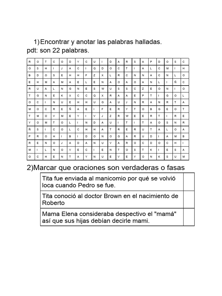 Actividad de -Como agua para chocolate- | PDF