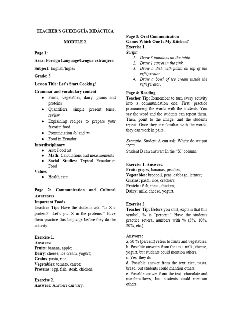 Teacher - S Guide 5.2 | PDF