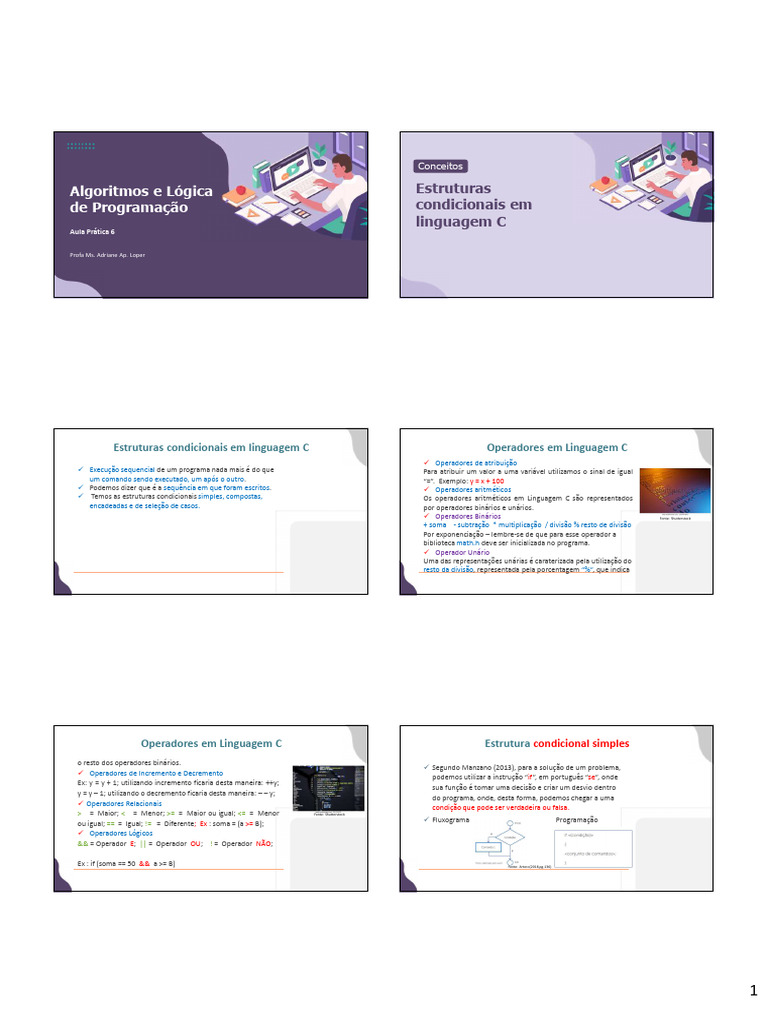 ALGORITMO E LOGICA DA PROGRAMAÇÃO AULA 6 | PDF | Algoritmos | Matemática