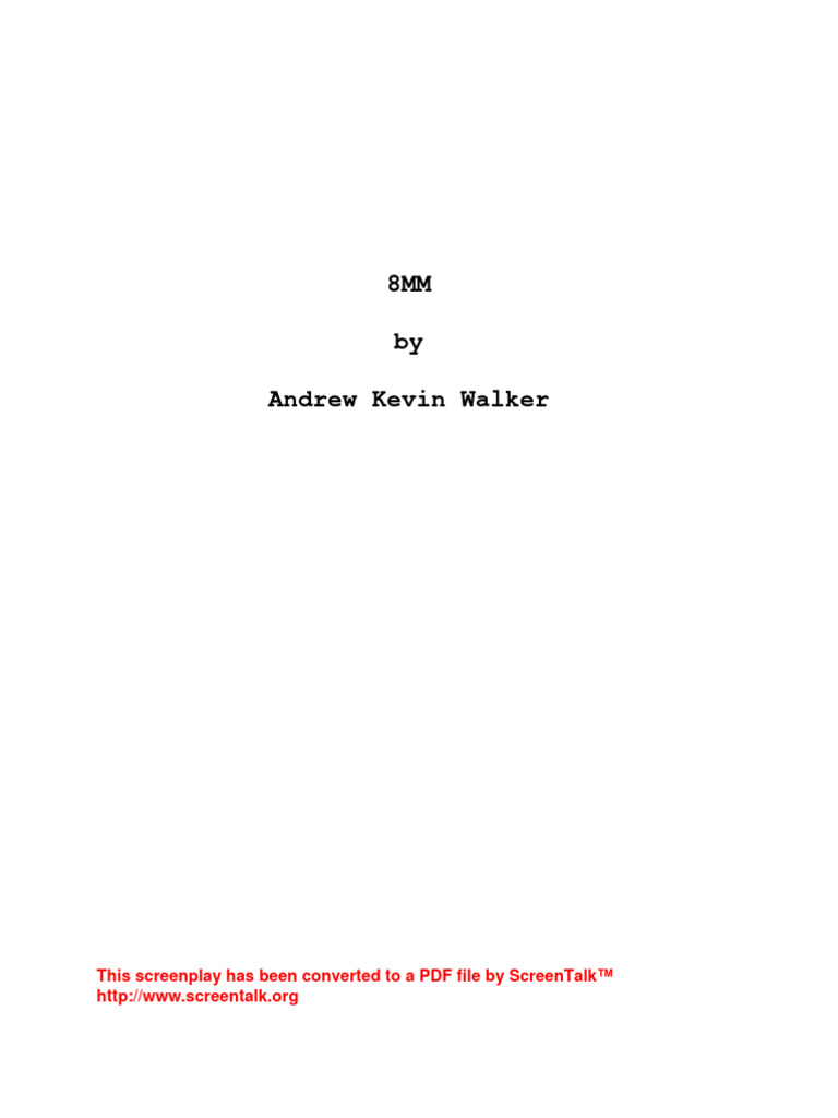 8mm Original Script by Andrew Kevin Walker | PDF